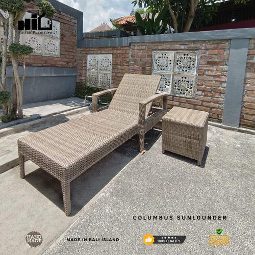 Jual Columbus Sun Lounger Seashell & Black | Sunbed | Day Bed | Pool ...