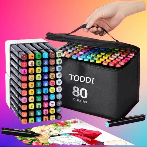 Jual Toddi Spidol Dual Side Fine Art Brush Art Marker Set 1.0 and 6.0mm ...