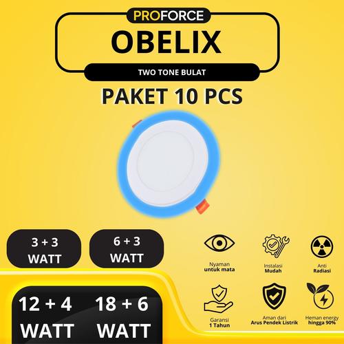 Jual Lampu Panel Downlight Led 2 Warna Bulat Proforce Obelix Two Tone ...