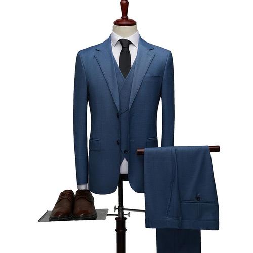 Jual Fine Wear-resistant Men's Plaid (suit + Vest + Trousers) Wedding ...