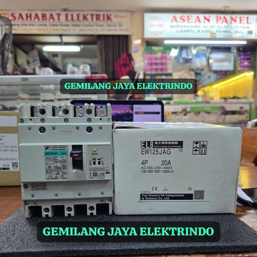 Jual ELCB FUJI 4P 20A 100/300/500/1000MA / ELCB FUJI ELECTRIC EW125JAG ...