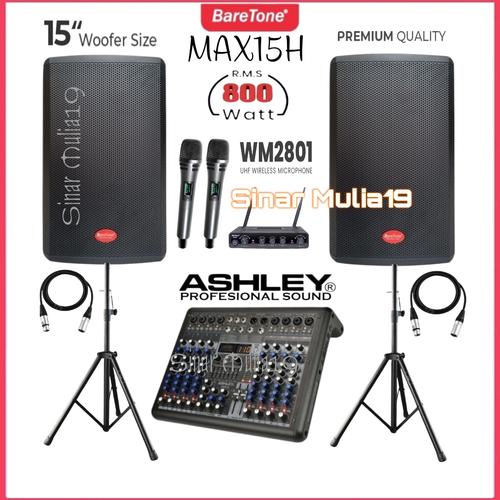 Jual PAKET SOUND SYSTEM OUTDOOR SPEAKER AKTIF BARETONE MAX15H ASHLEY ...