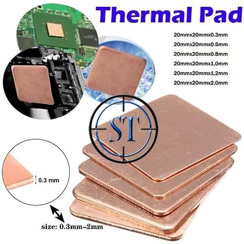 Jual Thermal Pad Copper 20x20mm Tembaga Heatsink Radiator CPU GPU Tebal ...