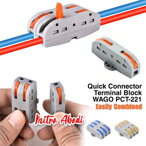 Jual Quick Connector Terminal Block WAGO PCT-221 Easily Combined / Terminal Blok Konektor Kabel ...