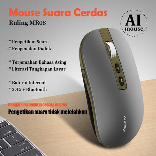 Promo MR08 Mouse AI Cerdas Pengenal Suara Wireless and bluetooth Dengan ...