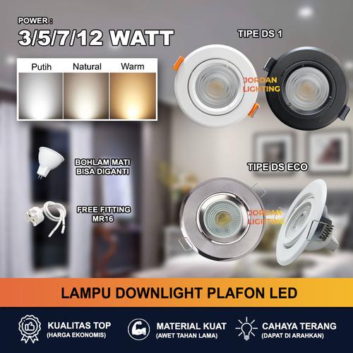 Jual Lampu Downlight Spotlight MR16 Sorot Halogen LED 3 Watt 7 Watt 3W 7W - DS Eco Silver, 3W ...