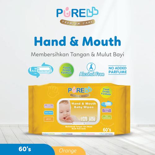 Jual PUREBB HAND & MOUTH BABY WIPES 60's ORANGE OIL - Jakarta Barat ...