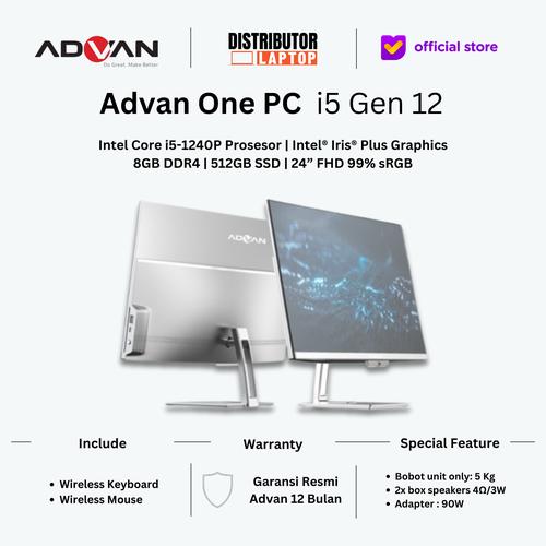 Promo Advan OnePC All In One PC AIO 24" Core i5 8GB 512GB Win11 - 8GB ...