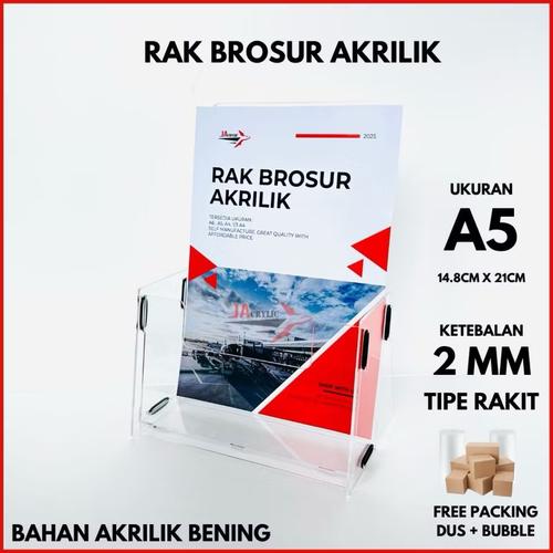 Promo RAK BROSUR AKRILIK A5 / DISPLAY MENU MEJA / DISPLAY TEMPAT BROSUR ...