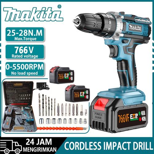 Promo Makita 766V/388V Mesin Bor Listrik Bor Baterai Cordless Drill ...