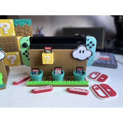 Jual Nintendo switch dock holder mario with game storage - Type 1 ...