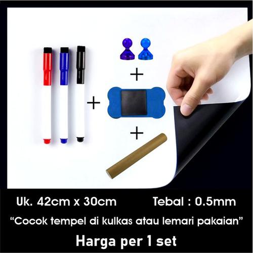 Jual papan tulis whiteboard magnet kulkas tempel magnetic lembaran ...
