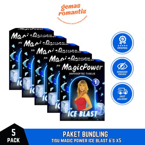 Jual Bundling x5 Pack Tissue Magic Power Ice Blast Isi 6 Sachet - Tisu ...