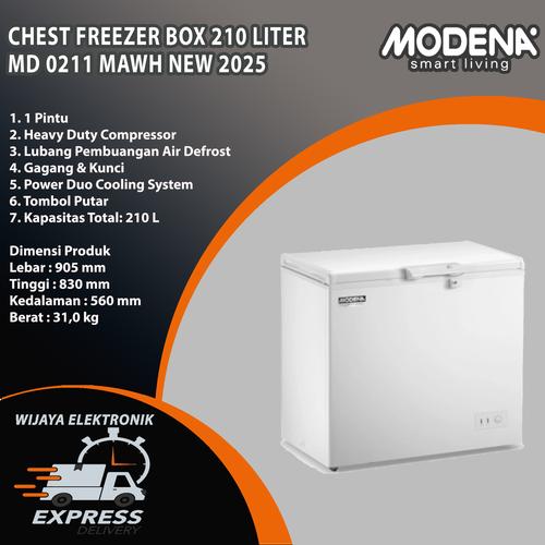 Promo MODENA MD 0211 MAWH - Freezer box 210 Liter Modena Garansi Resmi ...