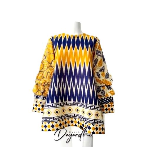 Jual Batik zigzag kuning blouse batik wanita jumbo batik warna kuning ...