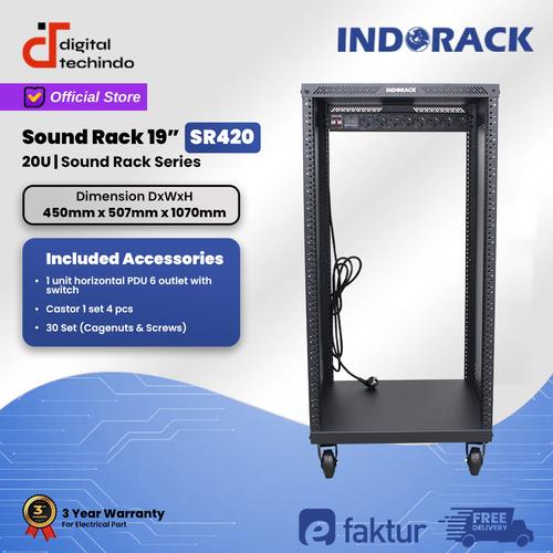 Promo SR420 Audio Rack 20U INDORACK Depth 450mm Audio Sound System Rak ...
