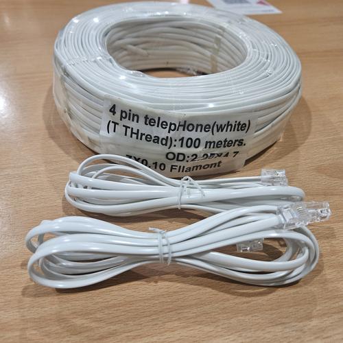 Jual Kabel Roset Telepon + RJ11 Ukuran 2 Meter RJ11 TO RJ11 Plug 4 PIN ...