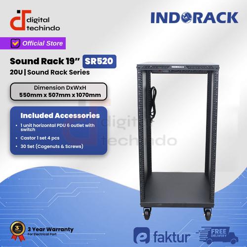 Promo SR520 Audio Rack 20U INDORACK Depth 550mm Audio Sound System Rak ...