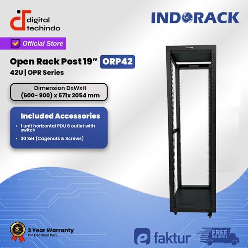 Promo ORP42 Open Rack Post 42U INDORACK Depth Adjust 600 - 900mm Rak ...