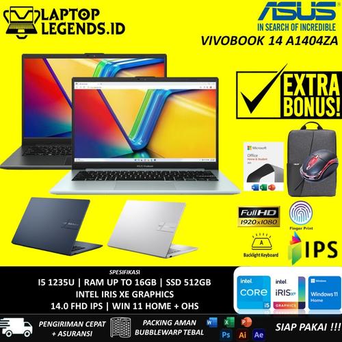 Jual Asus Vivobook 14 A1404za Intel I5 1235u Ram 16gb 512gb Ssd Fhd Ips ...