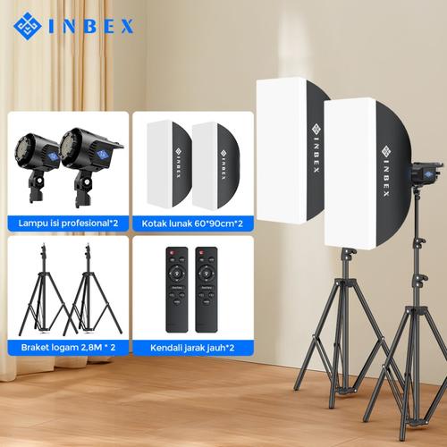 Promo INBEX Livestream Lampu Softbox Kit Fill Lighting Background ...