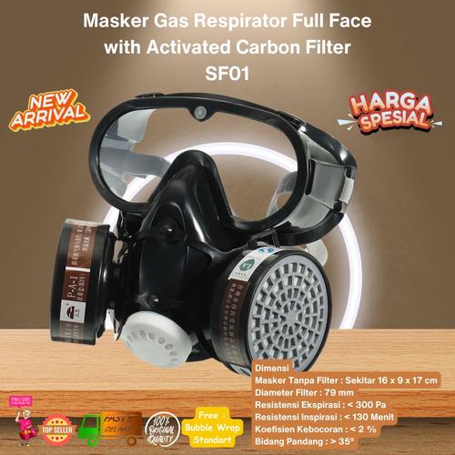 Jual Respirator Gas Full Face Masker Anti-Debu Kimia Penutup Wajah ...
