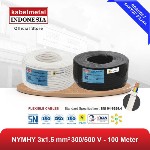 Promo Kabel Metal - Kabel NYMHY 3x1.5 mm 100 Meter Serabut Tembaga KMI ...
