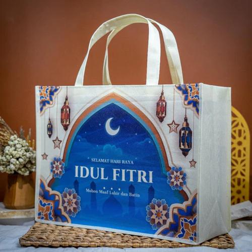 Jual tas spunbond jumbo premium edisi idul fitri packing sembako hampers lebaran 30x40x14 cm ...