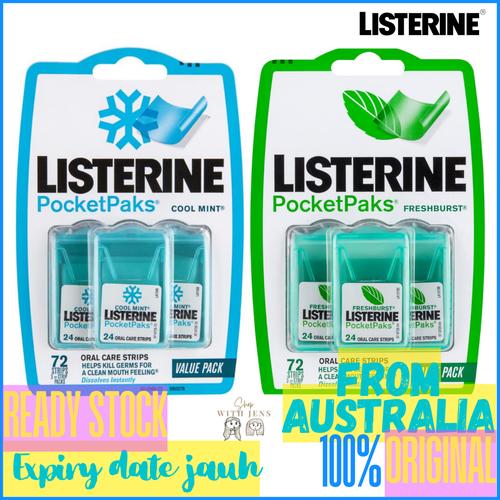 Jual Listerine Pocket paks Oral Care Strips Cool Mint Value Pack 72 ...