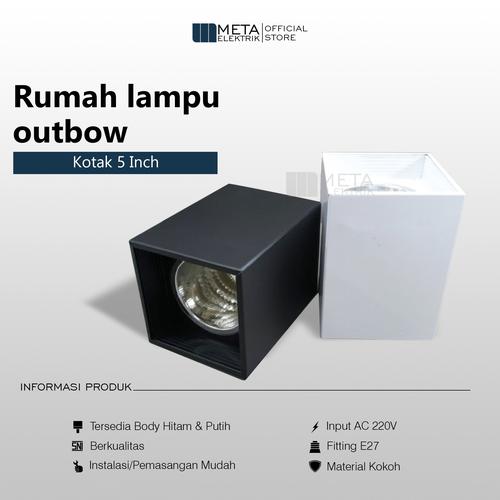 Jual Kap lampu kotak stainless outbow rumah lampu downlight 5 inch ...