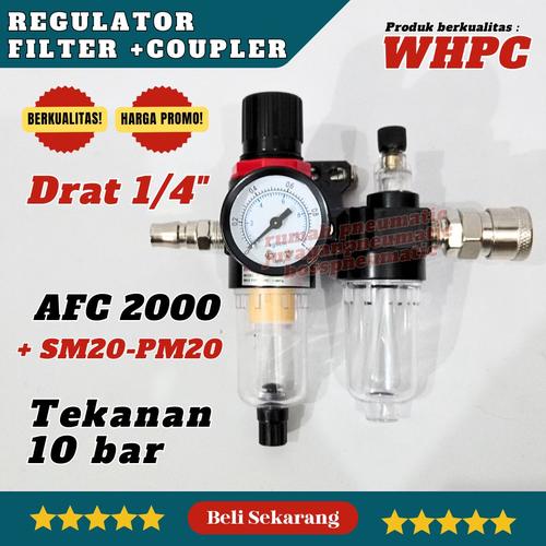 Jual SET FILTER REGULATOR AFC 2000 AR 2000 AFR 2000 + COUPLER DRAT 1/4 ...