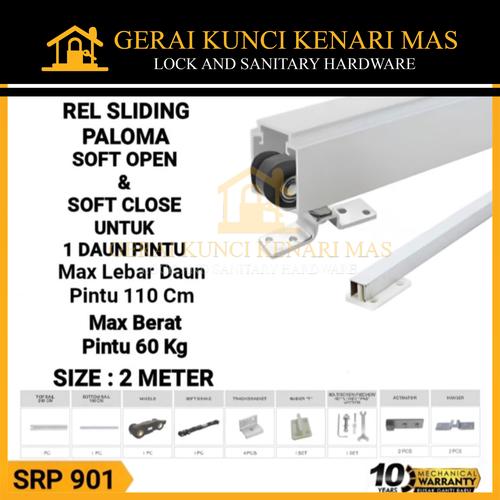 Jual REL SLIDING RAIL PINTU GESER 200CM SOFT OPEN CLOSE PALOMA SRP 901 ...