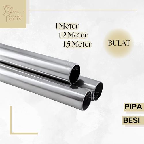 Jual Pipa Bulat Chrome/Tiang Pipa Bulat/Display Hanger/Cantolan Hanger ...