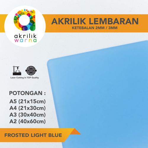 Jual AKRILIK WARNA LEMBARAN POTONGAN - Frosted Light Blue Biru Terang ...