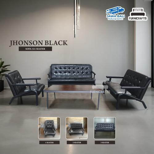 Promo JHONSON / SOFA KANTOR / SOFA SANTAI BESI MINIMALIS - 2s black ...