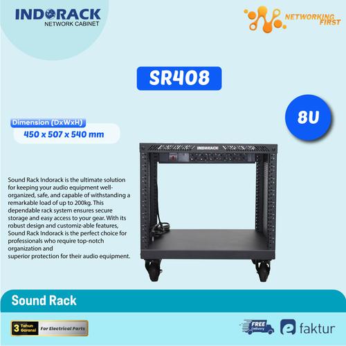 Jual SR408 Indorack Sound System Rack 8U Depth 450mm Audio Equipment ...