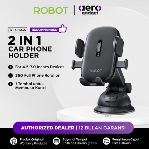 Promo ROBOT Car Holder HP Mobil RT-CH03S Dudukan Phone Stand Mount ...