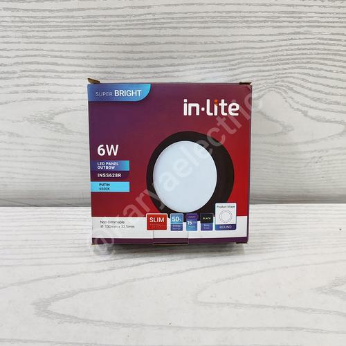 Jual Lampu Panel Led Outbow Inlite In-lite INSS628R 6watt Bulat Black 6 ...