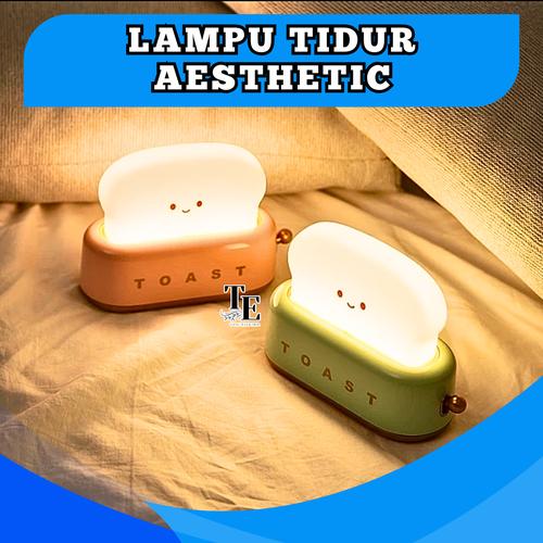 Jual Lampu tidur kamar aesthetic roti toast / LED night lamp dimmable ...