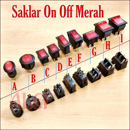 Jual 5Pcs Saklar On off merah Rocker Switch 3 4 6 pin single switch ...