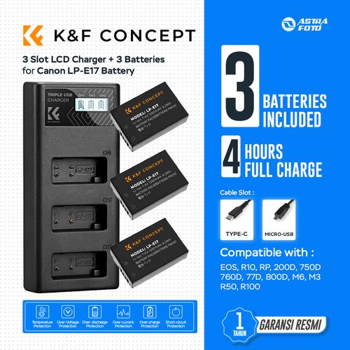 Promo KNF Concept LP-E17 3 Battery Kit + Triple Slot Charger For Canon ...