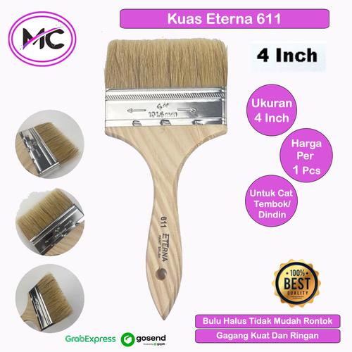 Jual Kuas Cat 4 Inch Eterna Type 611 Kuas Cat Tembok 4 in 4Inch Kuas ...