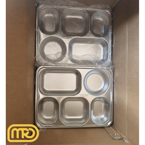Jual Piring makan 5 sekat sus 304 anti karat stainless steel food tray ...