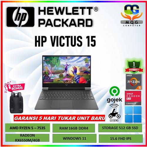 Jual Hp Victus 15 Ryzen 5 7535 RX6550M 4GB/ 16Gb 512Gb Windows 11 15.6 ...