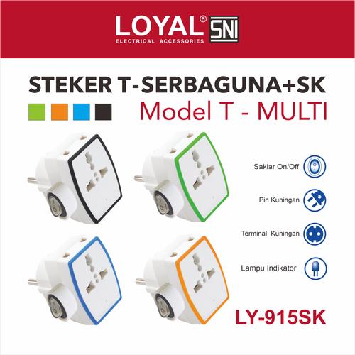 Promo Steker T-Serbaguna Model T-Multi + SAKLAR (LY-915SK) SNI - Hitam ...