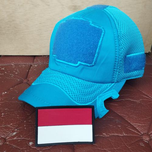 Jual Topi tactical coak Biru Muda combinasi original free patch rubber ...