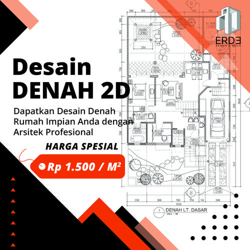 Jual Desain / Design Arsitektur Denah 2D Rumah Kost Kontrakan Ruko ...