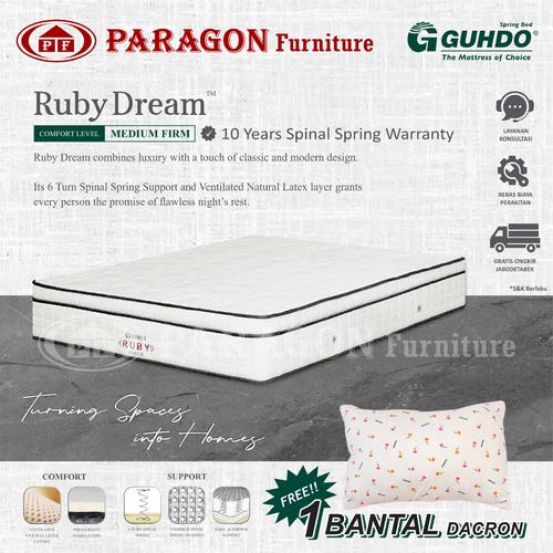 Jual Kasur Ruby Dream Plush Latex Top 100x200x29 cm - Guhdo Spring Bed - Cokelat - Kota ...