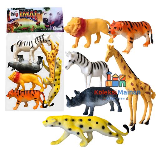 Promo Mainan Anak Wild Animal Figure Binatang Karet Set Isi 6 Pcs ...