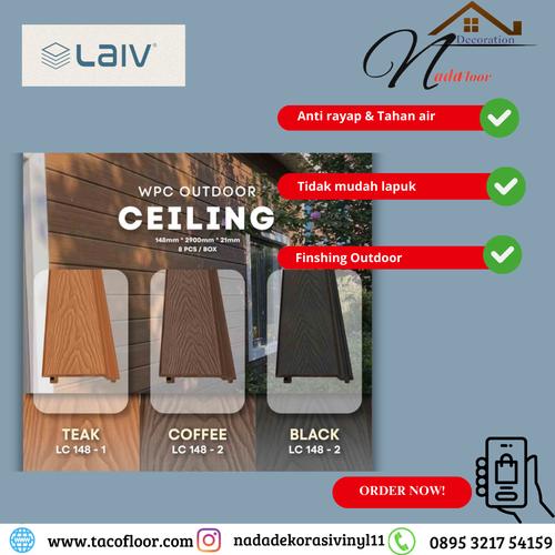 Jual Laiv ceiling wpc plafon wood panel outdoor anti rayap panjang 2,9 ...